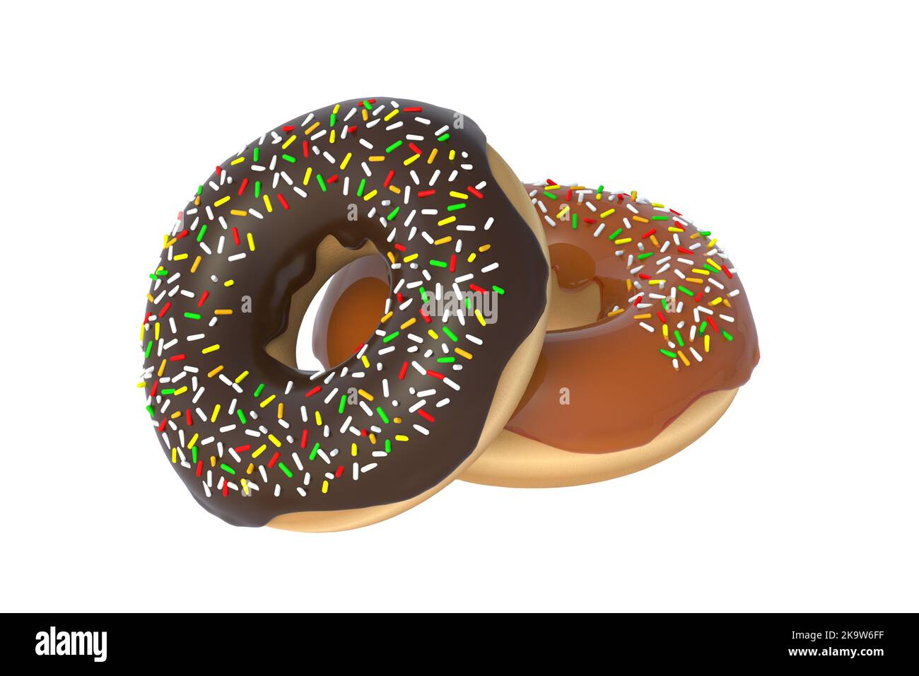 Donuts isolated on white background. 3d render Stock Photo - Alamy