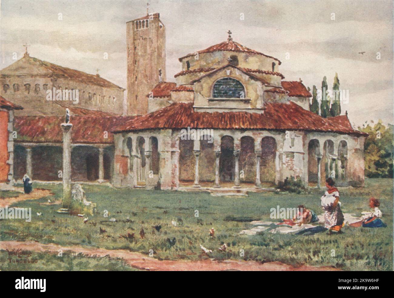 TORCELLO. 'San Fosca and Cathedral' by William Wiehe Collins. Italy ...