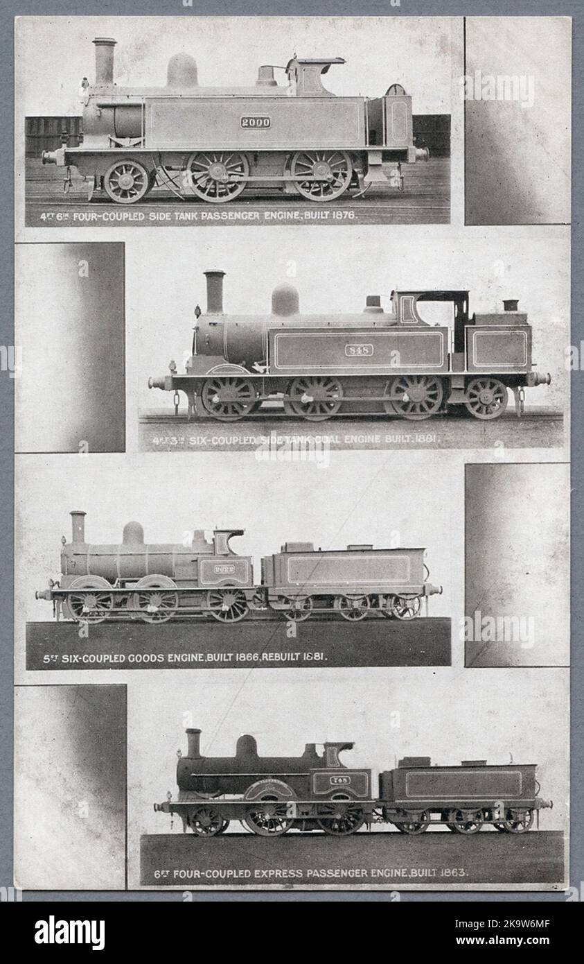 Four locomotives at London & North Western Railway Stock Photo - Alamy