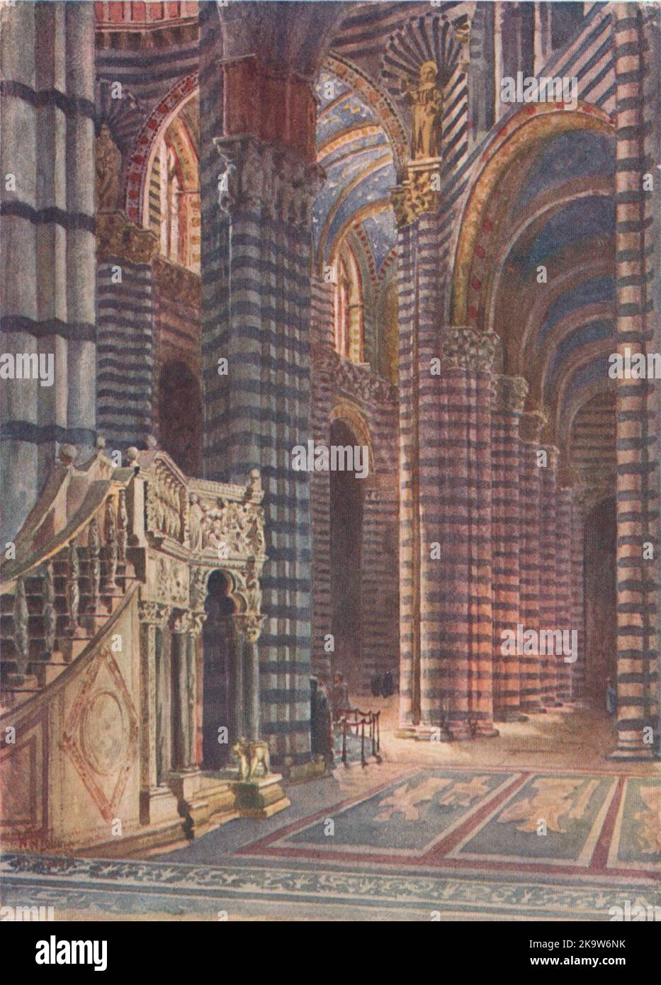 SIENA. 'Interior of Siena Cathedral' by William Wiehe Collins. Italy ...