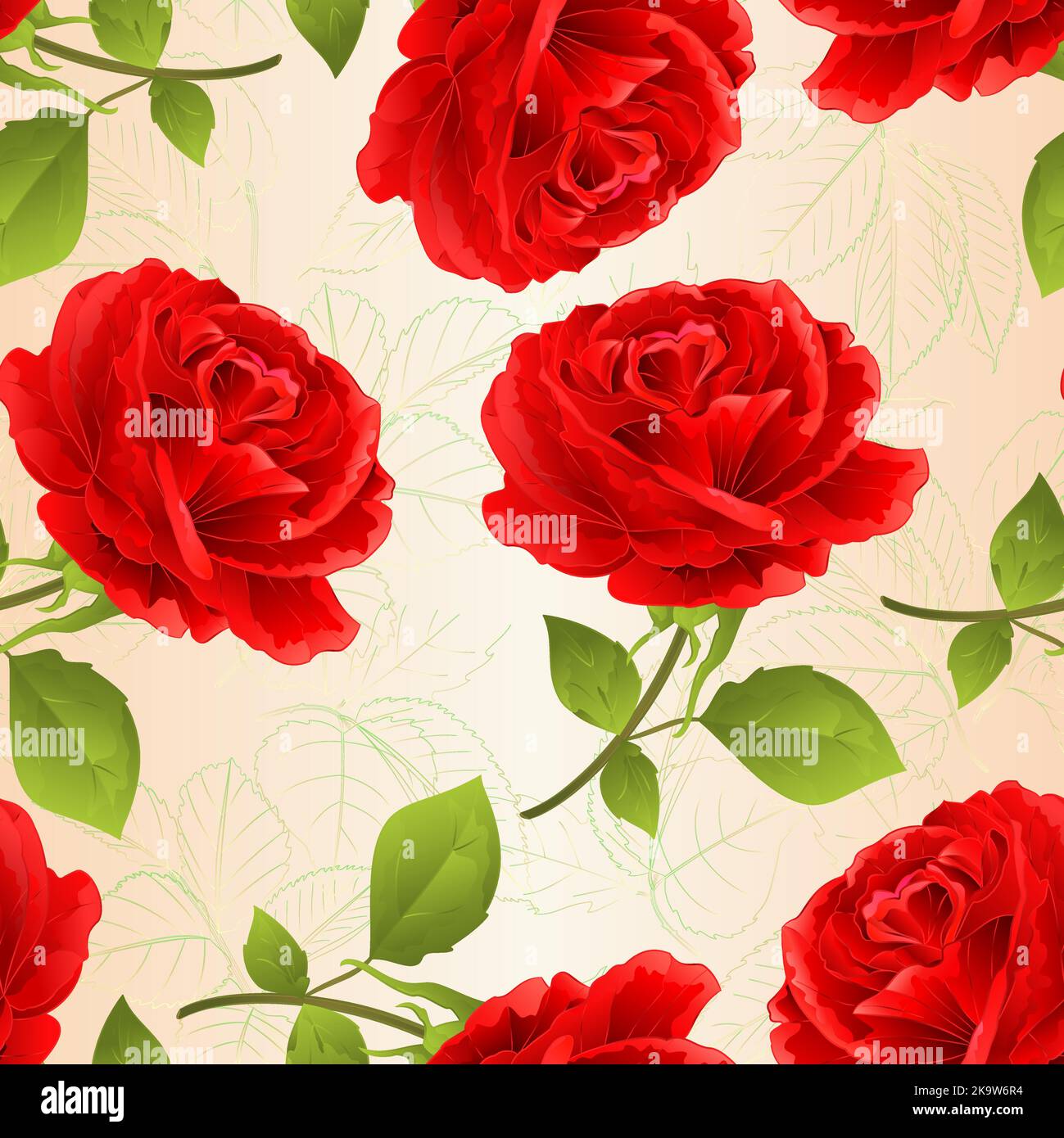 Seamless texture flower red rose on a nature background twig with ...