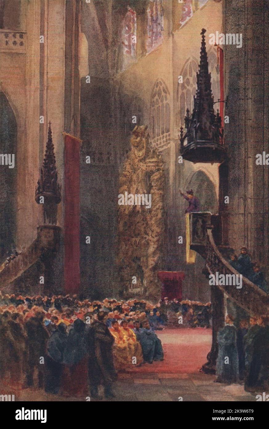 In the cathedral, Oviedo, Spain, by William Wiehe Collins 1909 old ...