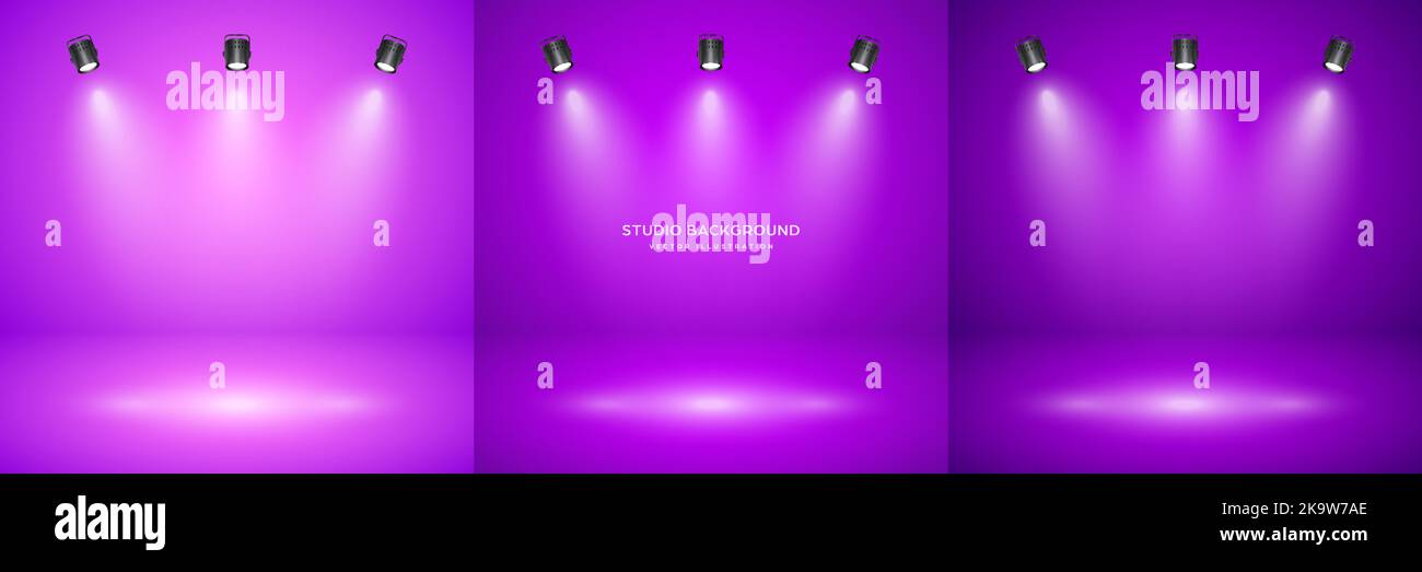 Empty violet studio abstract backgrounds with spotlight effect. Product ...