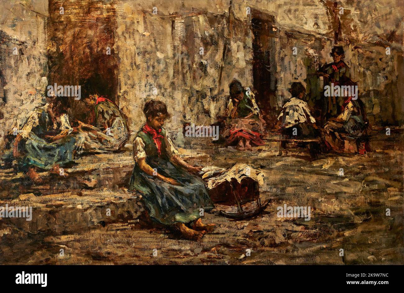 Cortile rustico - olio su tela - Francesco Filippini - XIX secolo ...