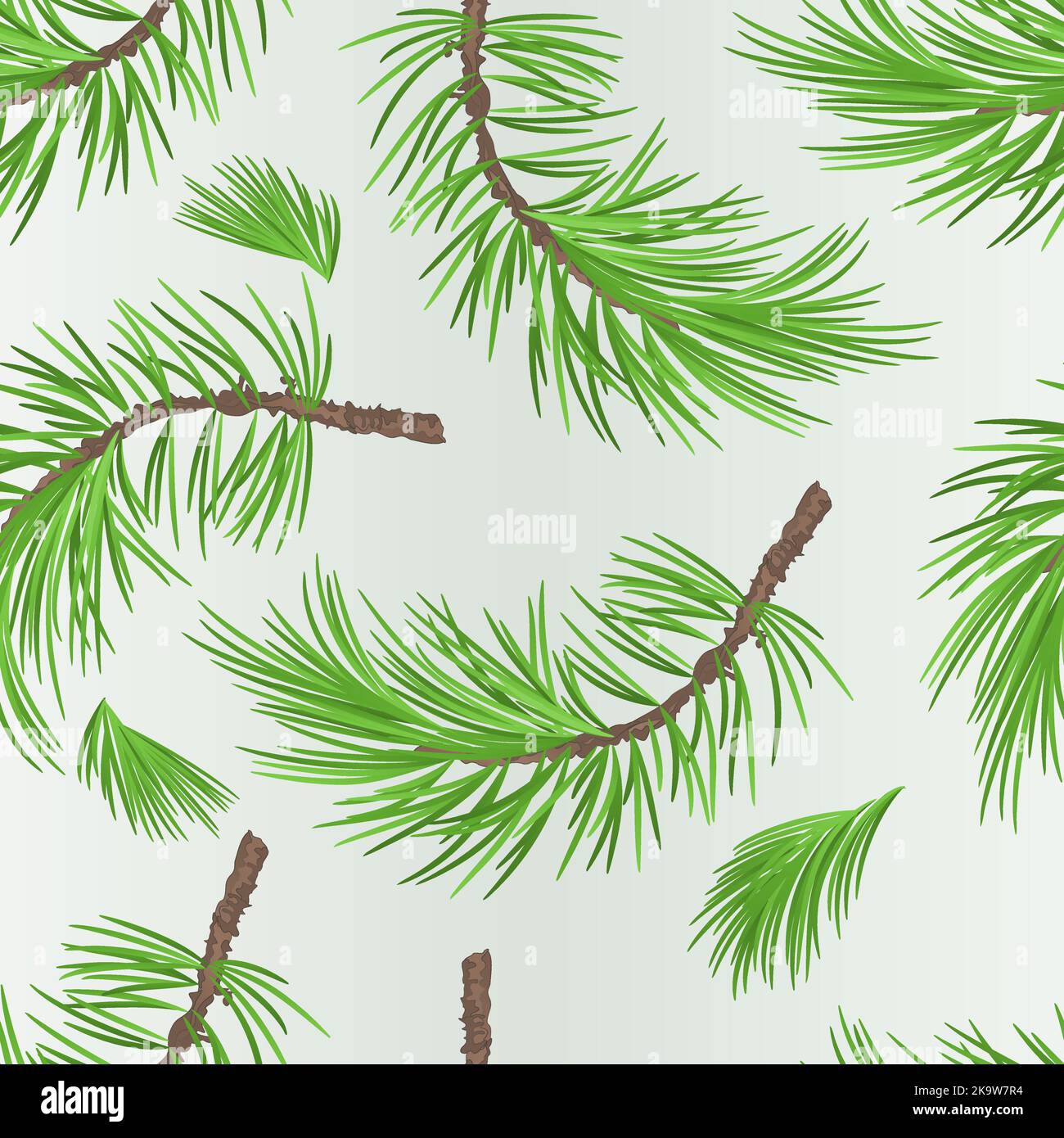Seamless texture branch pine tree botanical background vintage vector ...