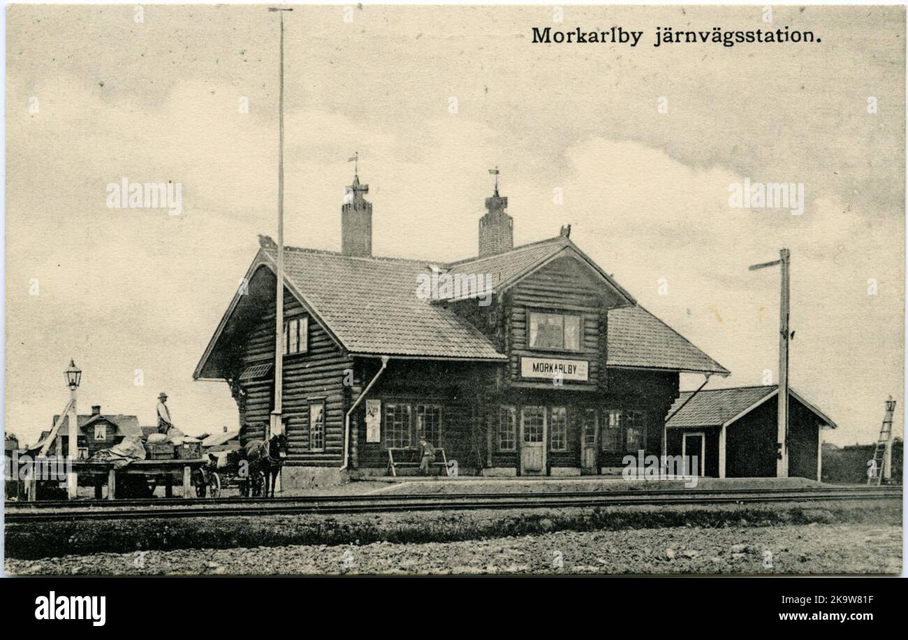 Station house with horse ship in front Stock Photo - Alamy