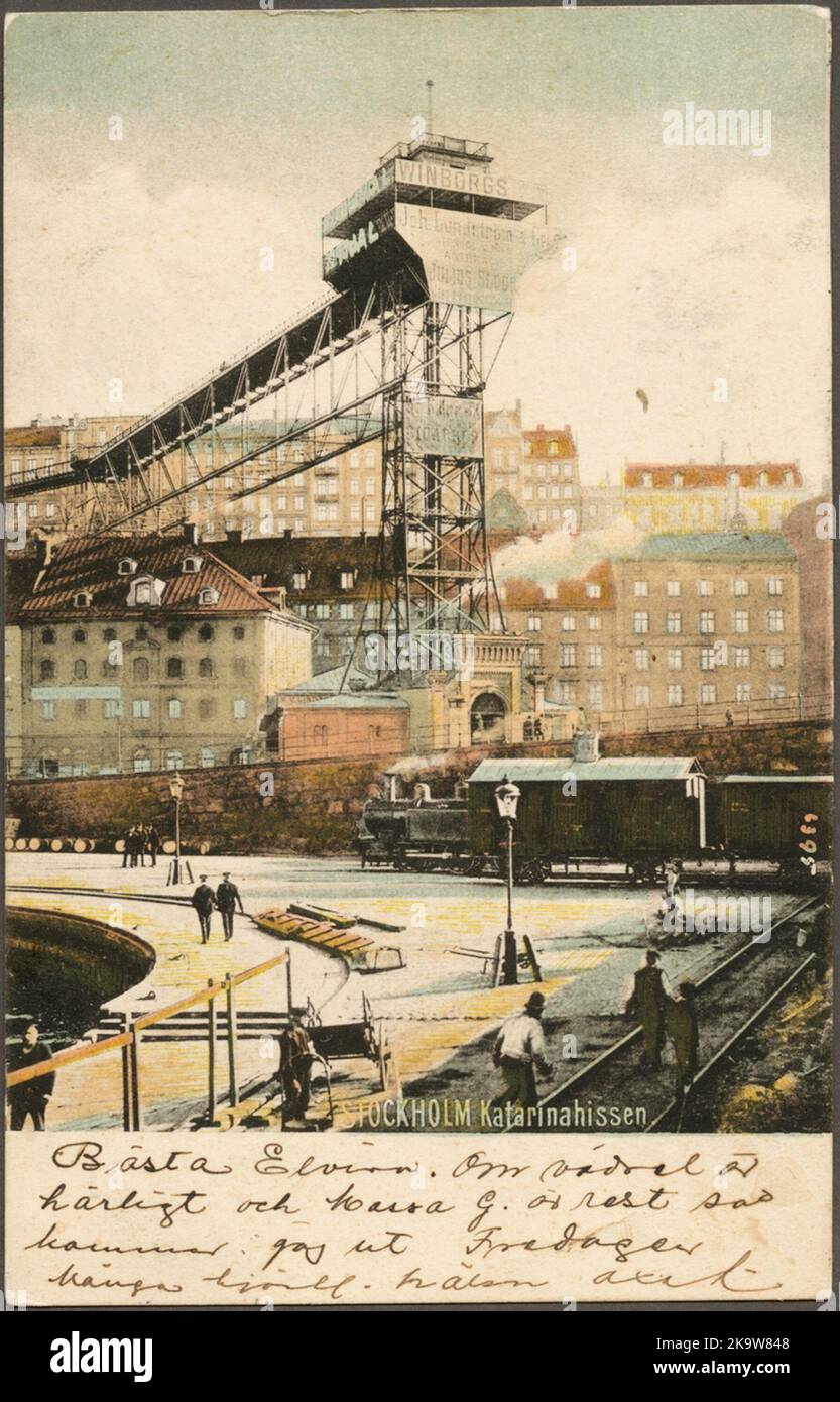 View of the Katarina lift and Slussen Stock Photo - Alamy