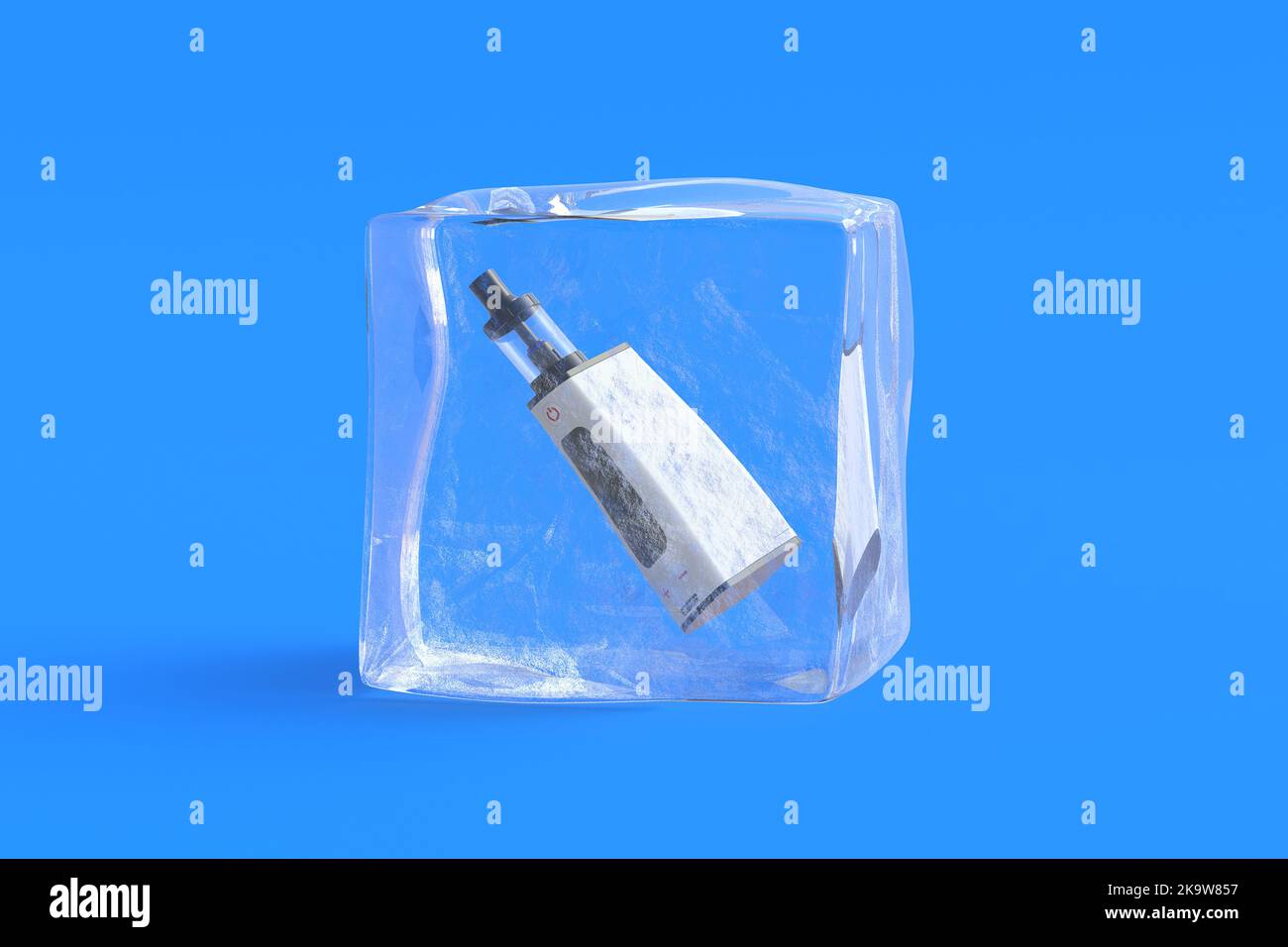 Electronic cigarette in ice cube. 3d illustration Stock Photo - Alamy