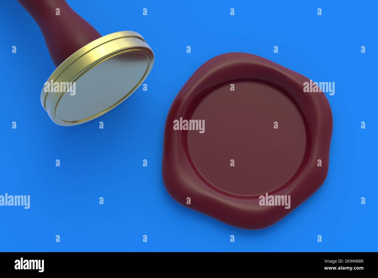 Blank seal wax stamp without rope. Guarantee and quality mark. Postage ...