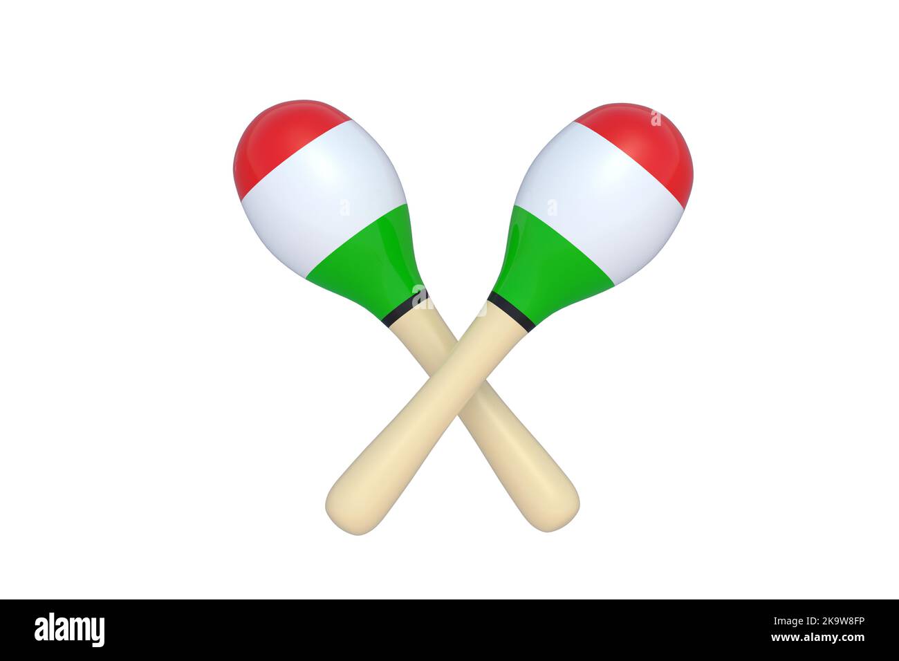 Mexican maracas isolated on white background. 3d render Stock Photo - Alamy