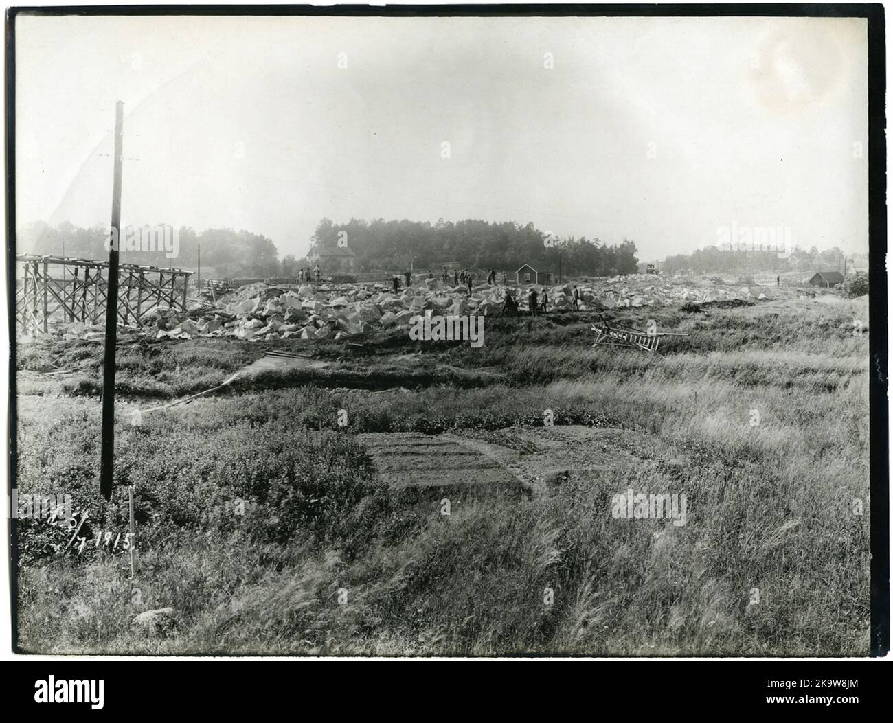 Stockholm Västerås Bergslagen, SWB Bank after the blast. Line Tomteboda ...