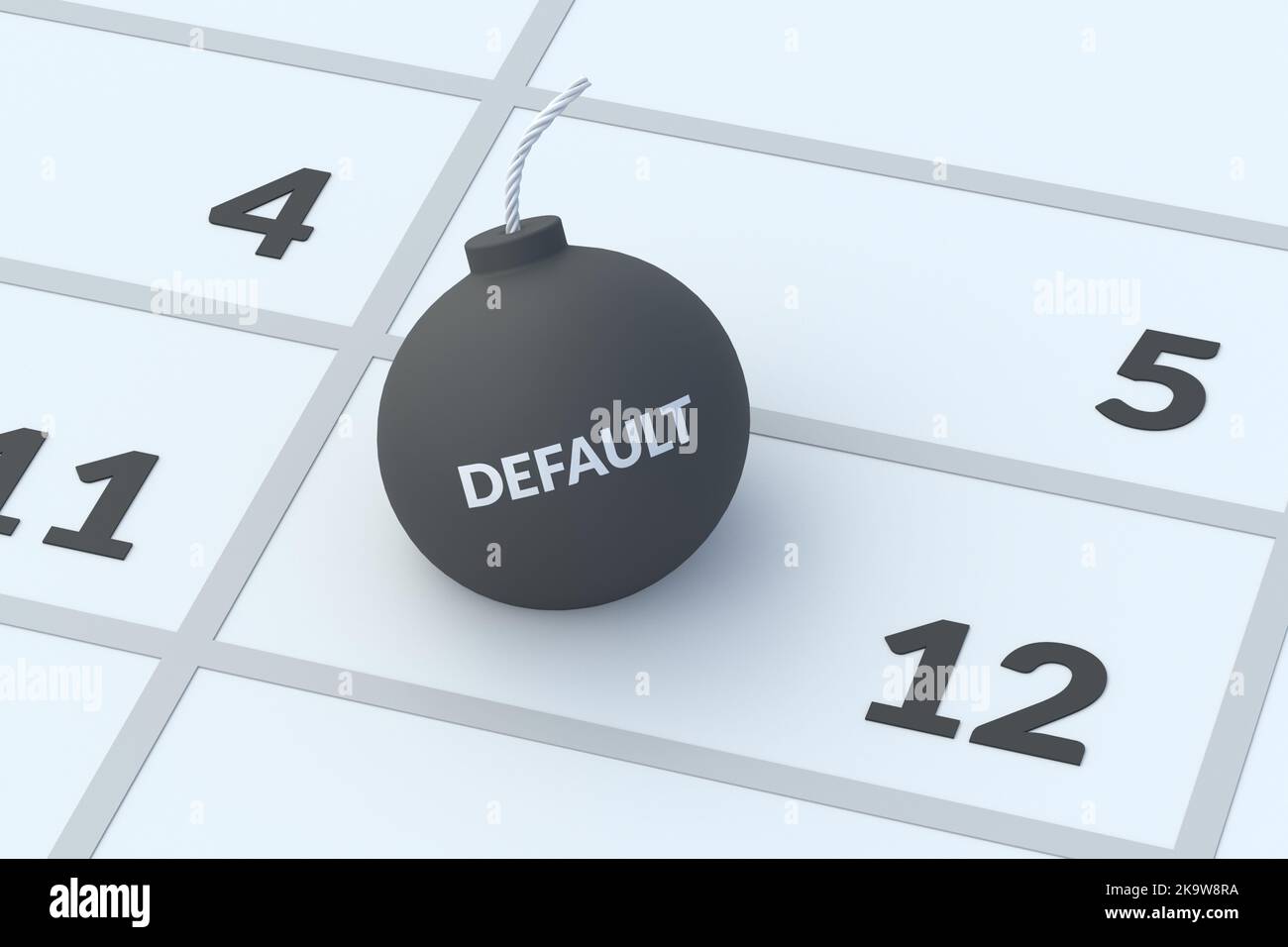 Bomb with inscription default on calendar. Financial crisis. Default on ...