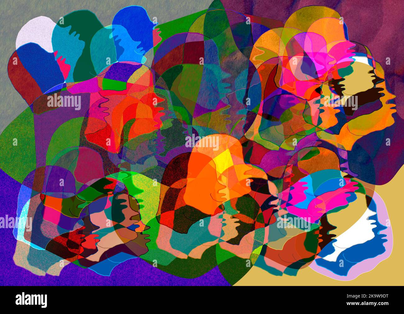Abstract crowd painting hi-res stock photography and images - Alamy