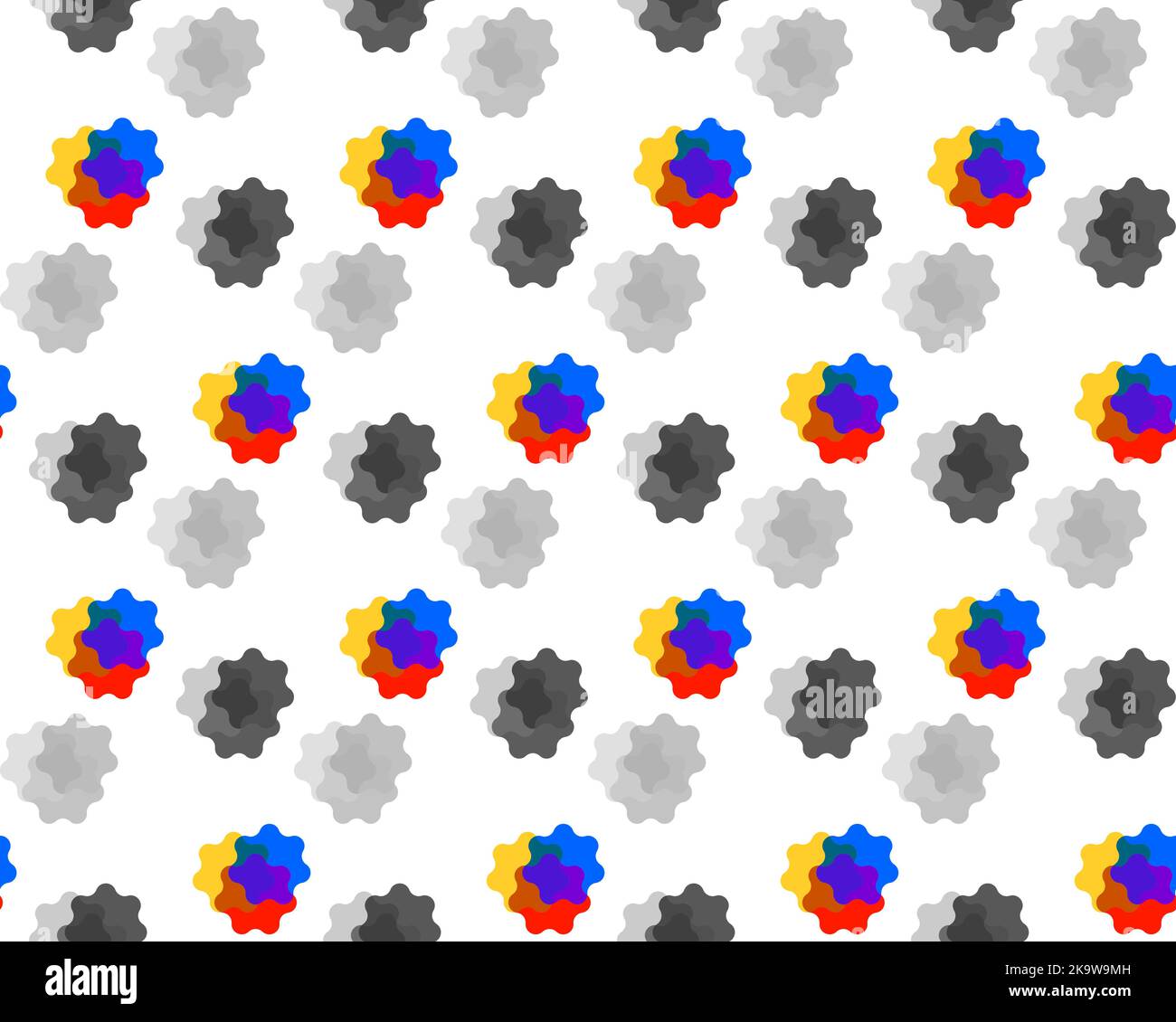 Seamless vector pattern made of colorful and gray form Stock Vector ...