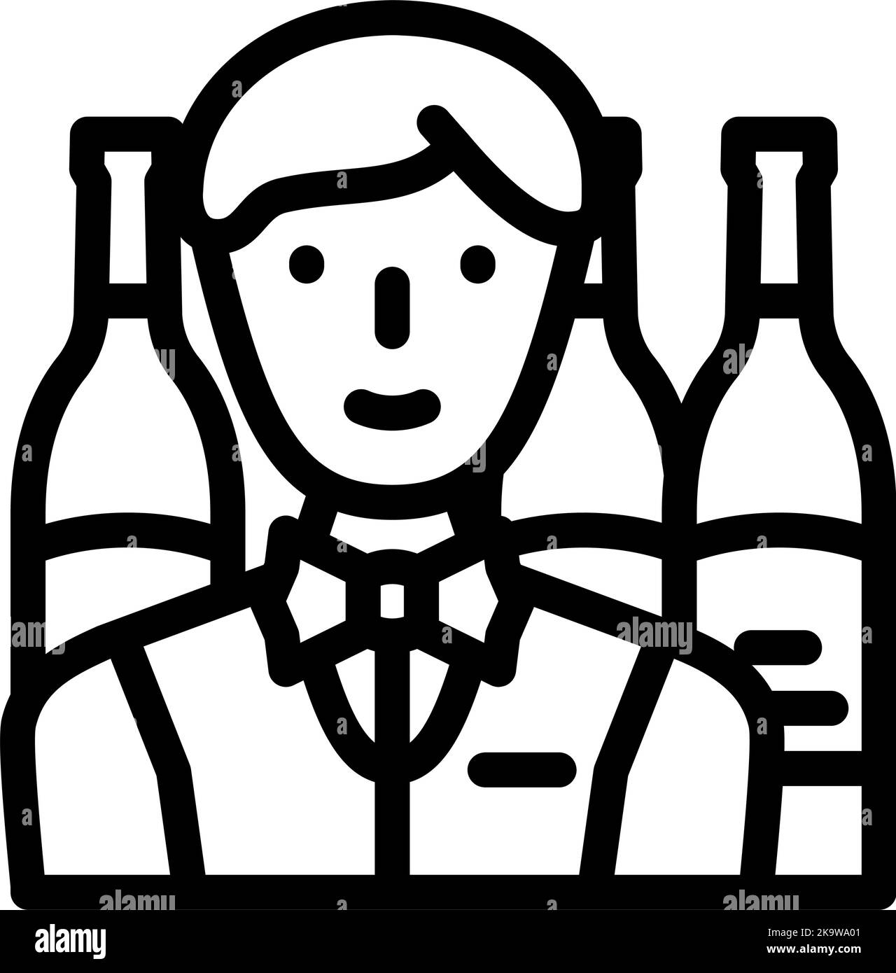 sommelier profession line icon vector illustration Stock Vector Image ...