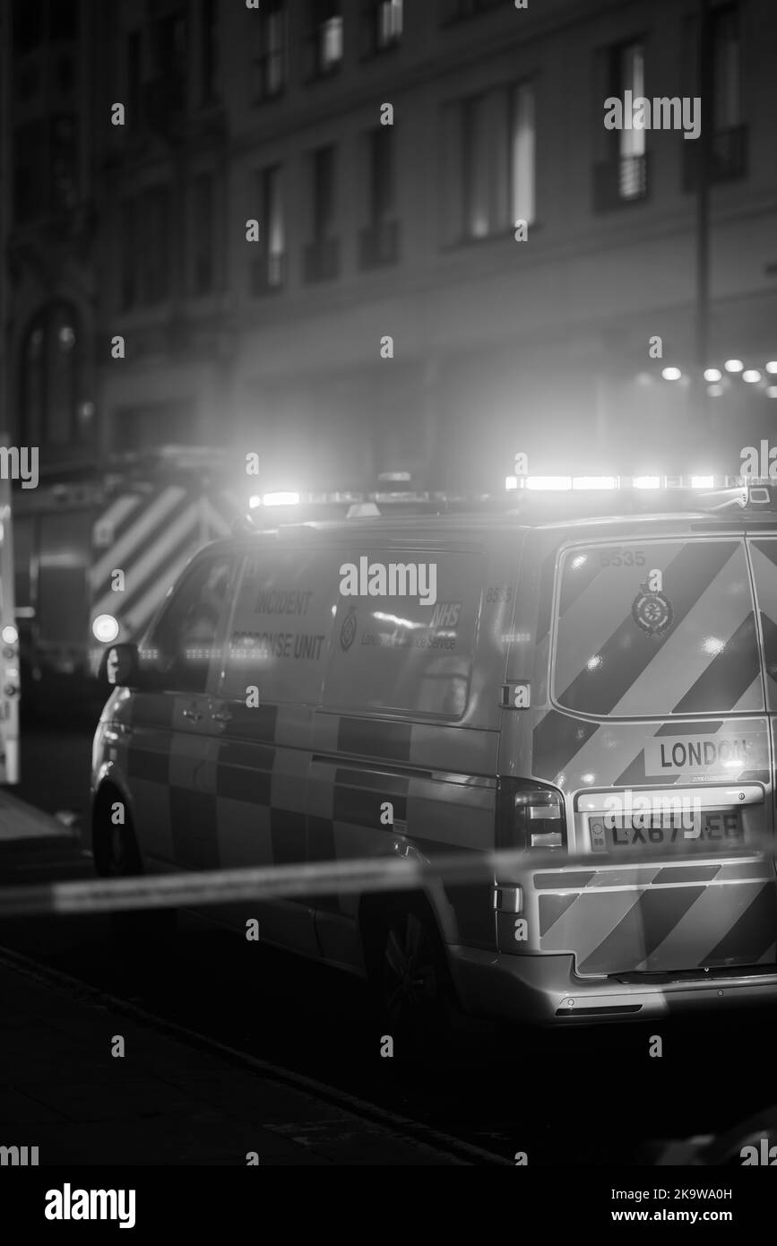 London police vehicles Black and White Stock Photos & Images - Alamy