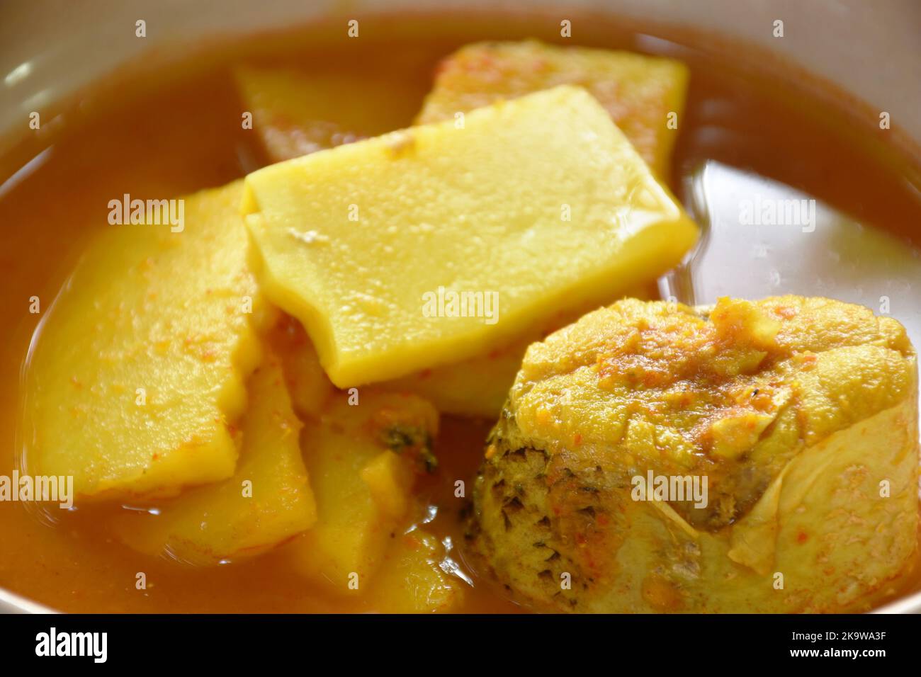 boiled barracuda fish with pickled bamboo shoot in spicy and sour soup ...