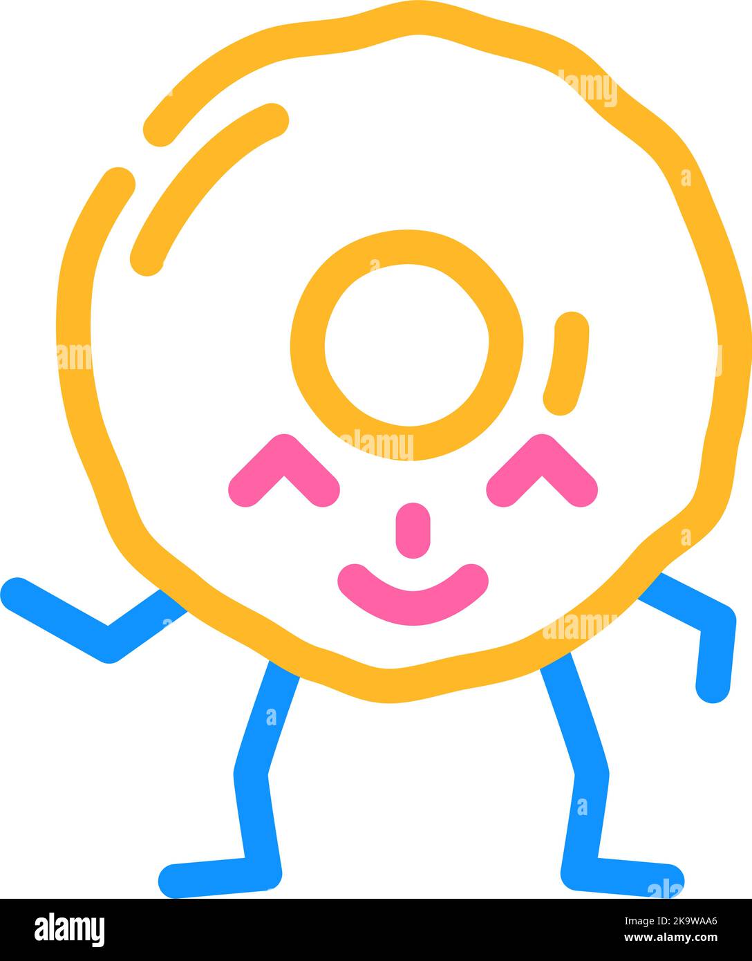 doughnut dessert character color icon vector illustration Stock Vector ...