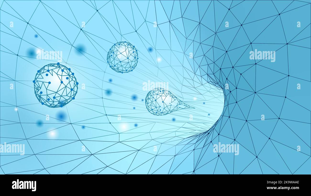 3D black hole render. Physics sci-fi gravity particles universe black ...