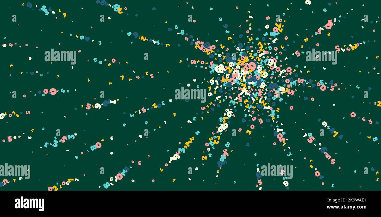 Falling light numbers. Math study concept with flying digits ...