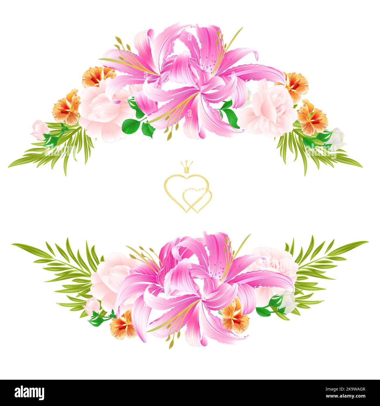 Bouquet with flowers arrangement, with beautiful lilies,light pink ...