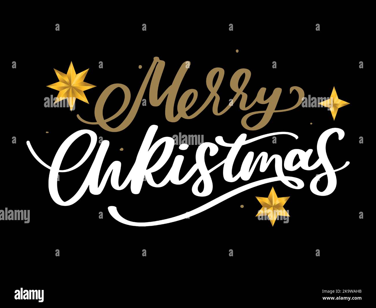 Merry christmas hand lettering calligraphy isolated on white background ...