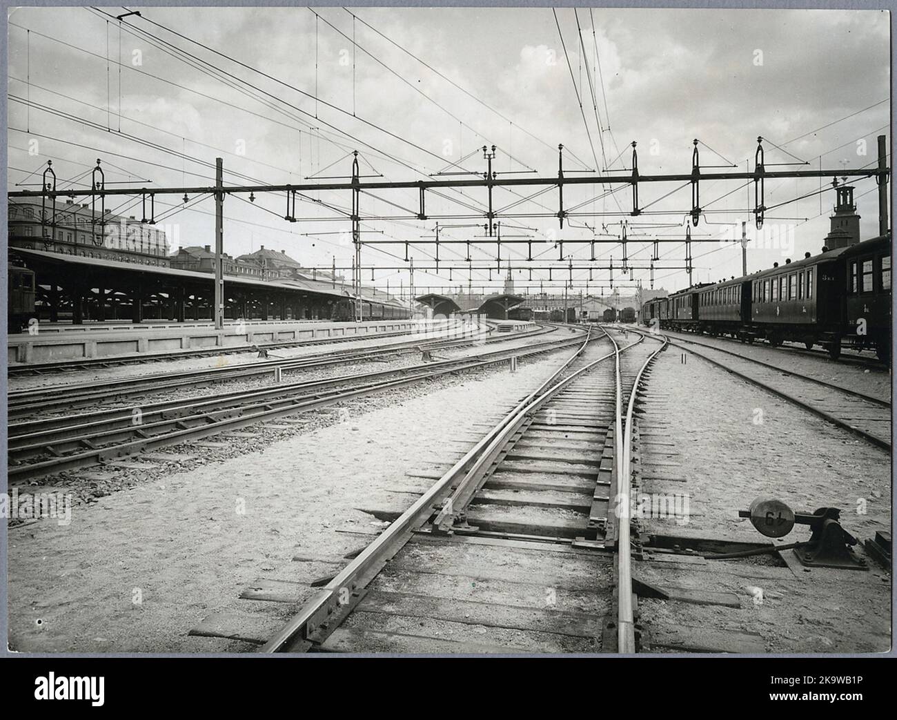 The yard at Stockholm Central. Electric operation of the western main ...