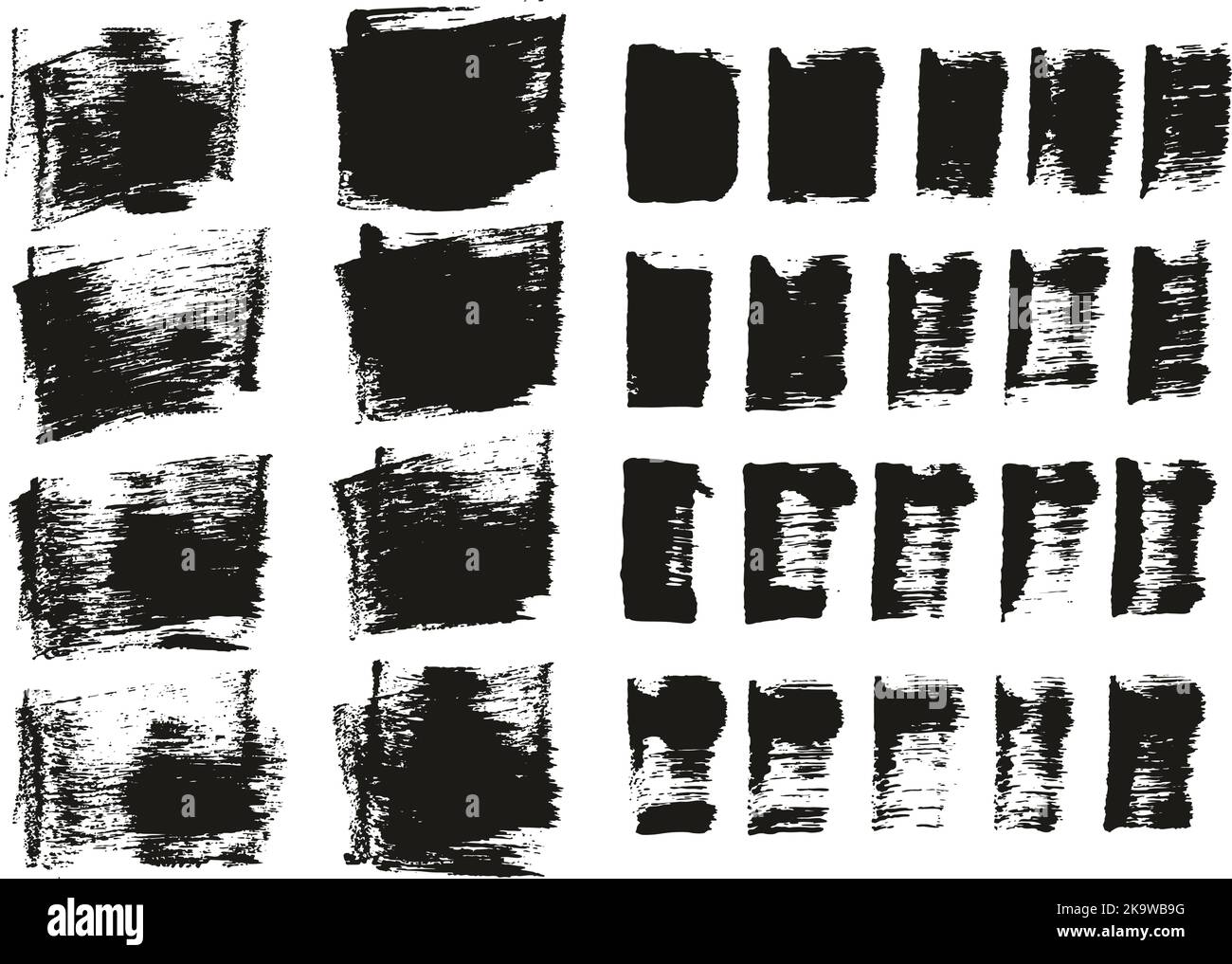 Flat Sponge Thick Artist Brush Short Background & Straight Lines Mix ...