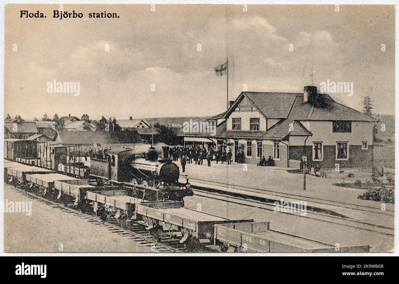 Björbo station. Stockholm - Västerås - Berglagen's railways. SWB ...