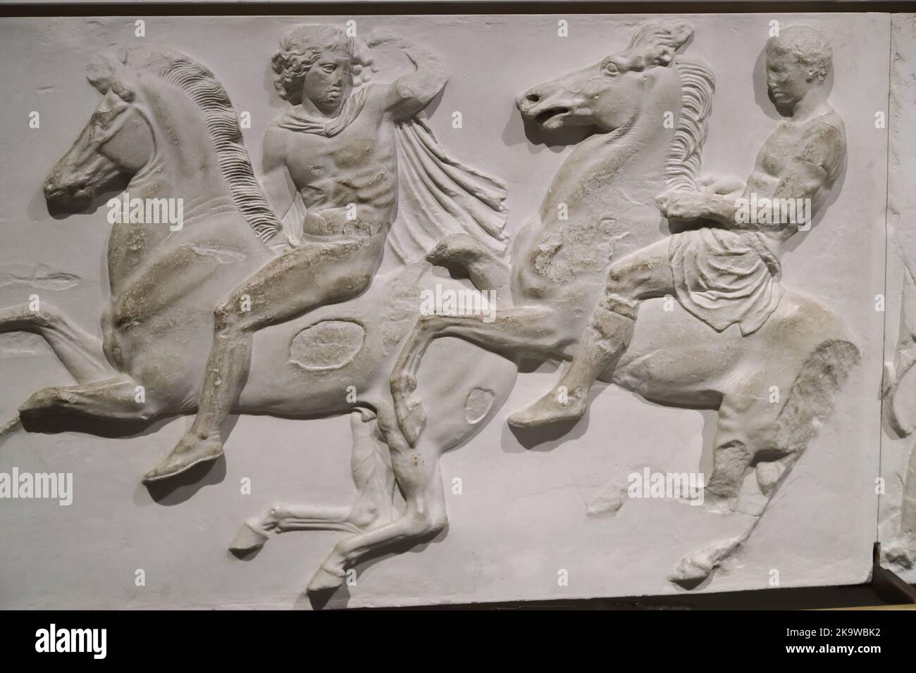Parthenon Frieze (Elgin Marbles), two horsemen from the West Frieze of the Parthenon on the ...