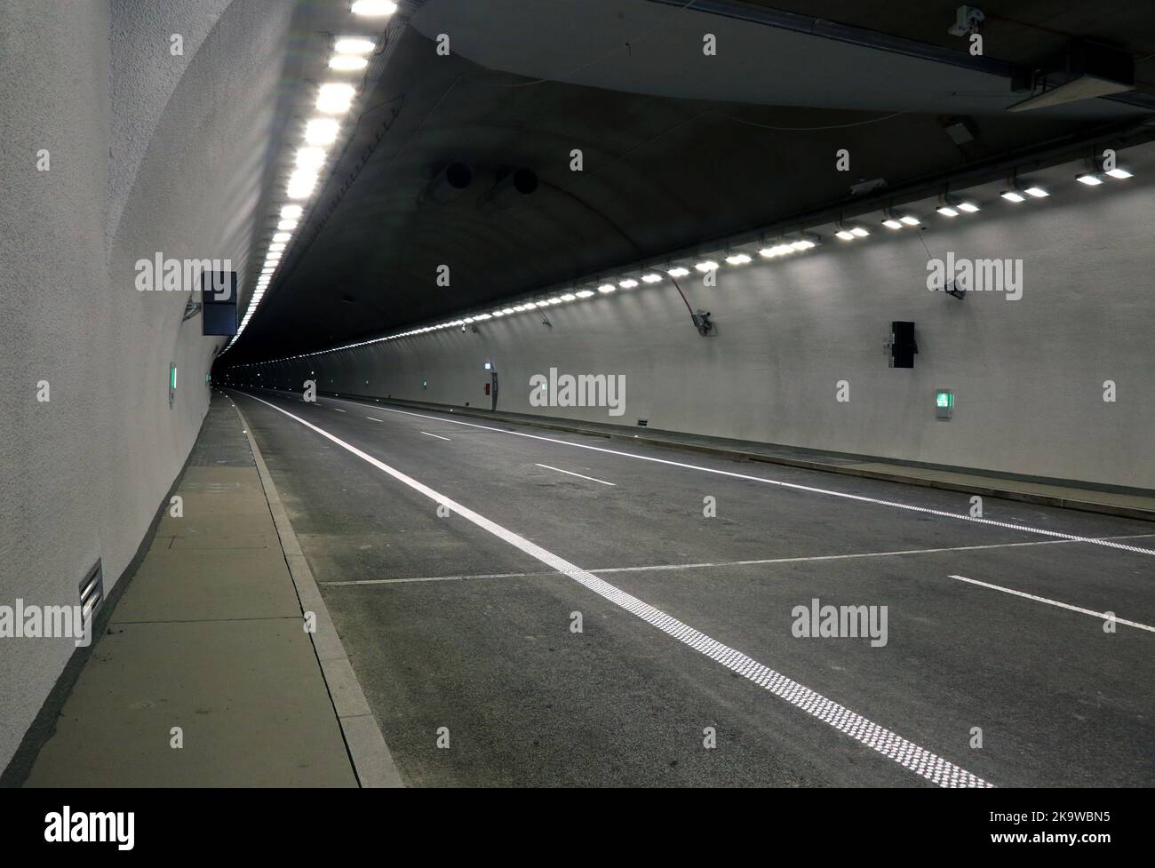 Naprawa. Malopolska. Poland. Road tunnel under a hill. No cars Stock ...