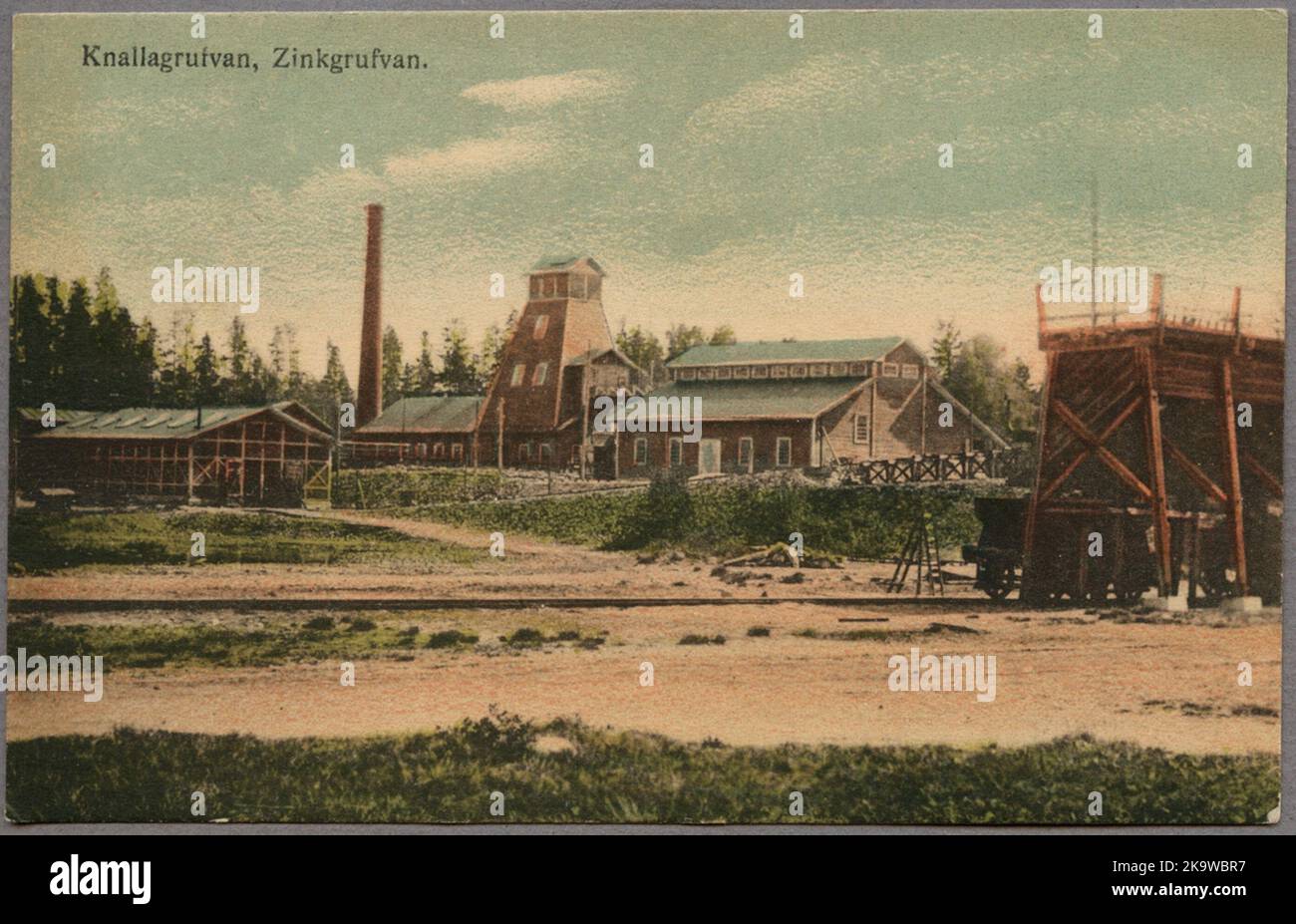 The mop mine in the zinc mine. Colored postcards Stock Photo - Alamy