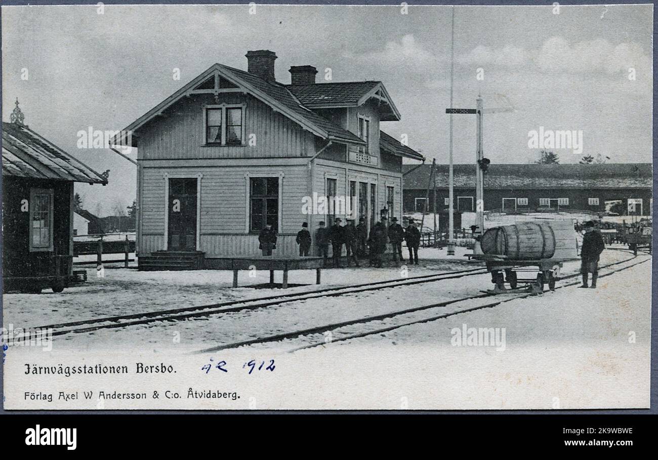 The railway station in Bersbo Stock Photo - Alamy
