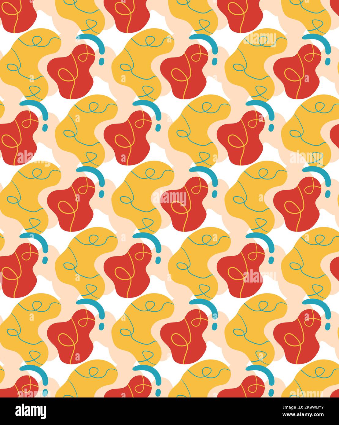 Seamless vector pattern made of abstract shapes and lines, autumn ...
