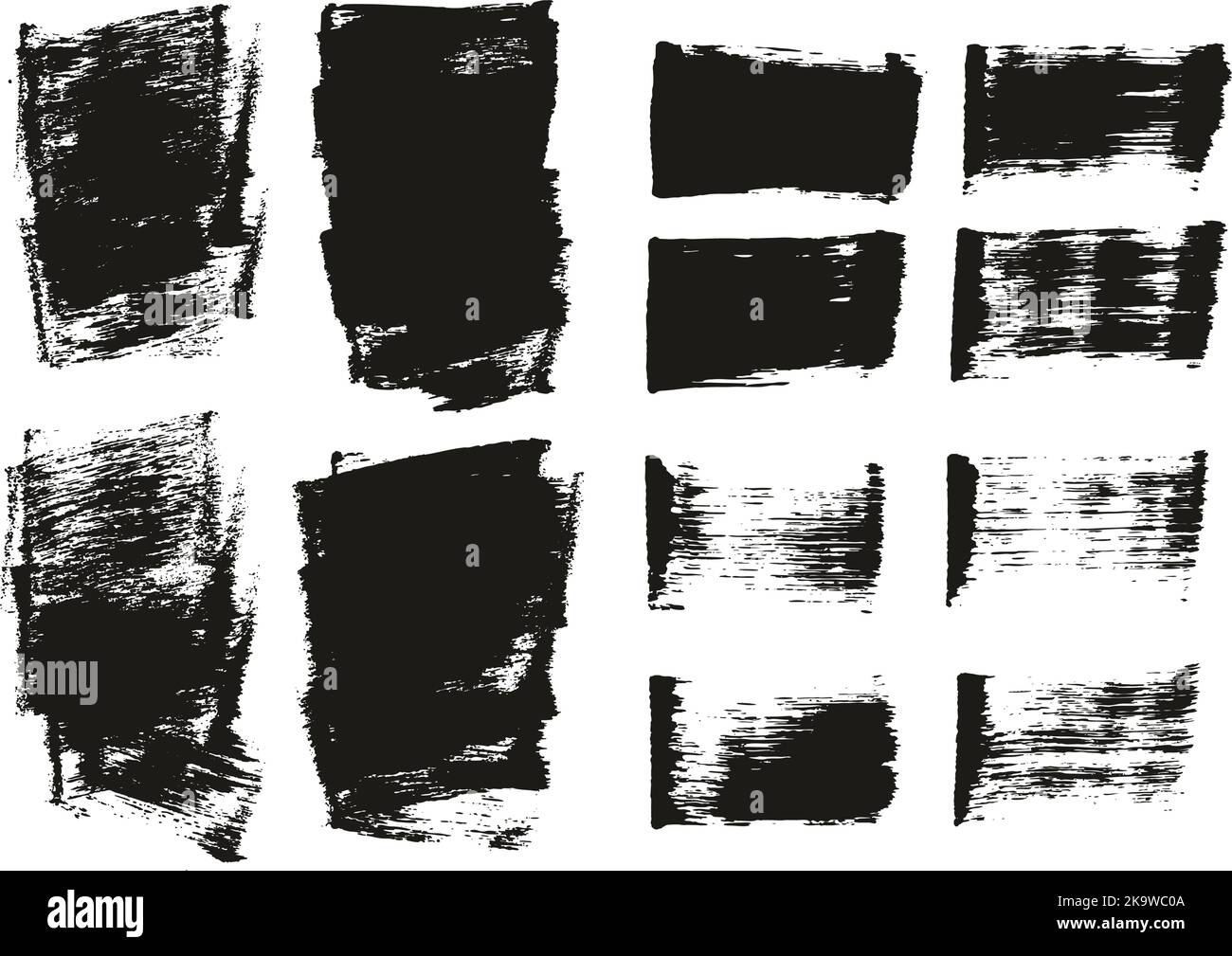 Flat Sponge Thick Artist Brush Short Background & Straight Lines Mix ...