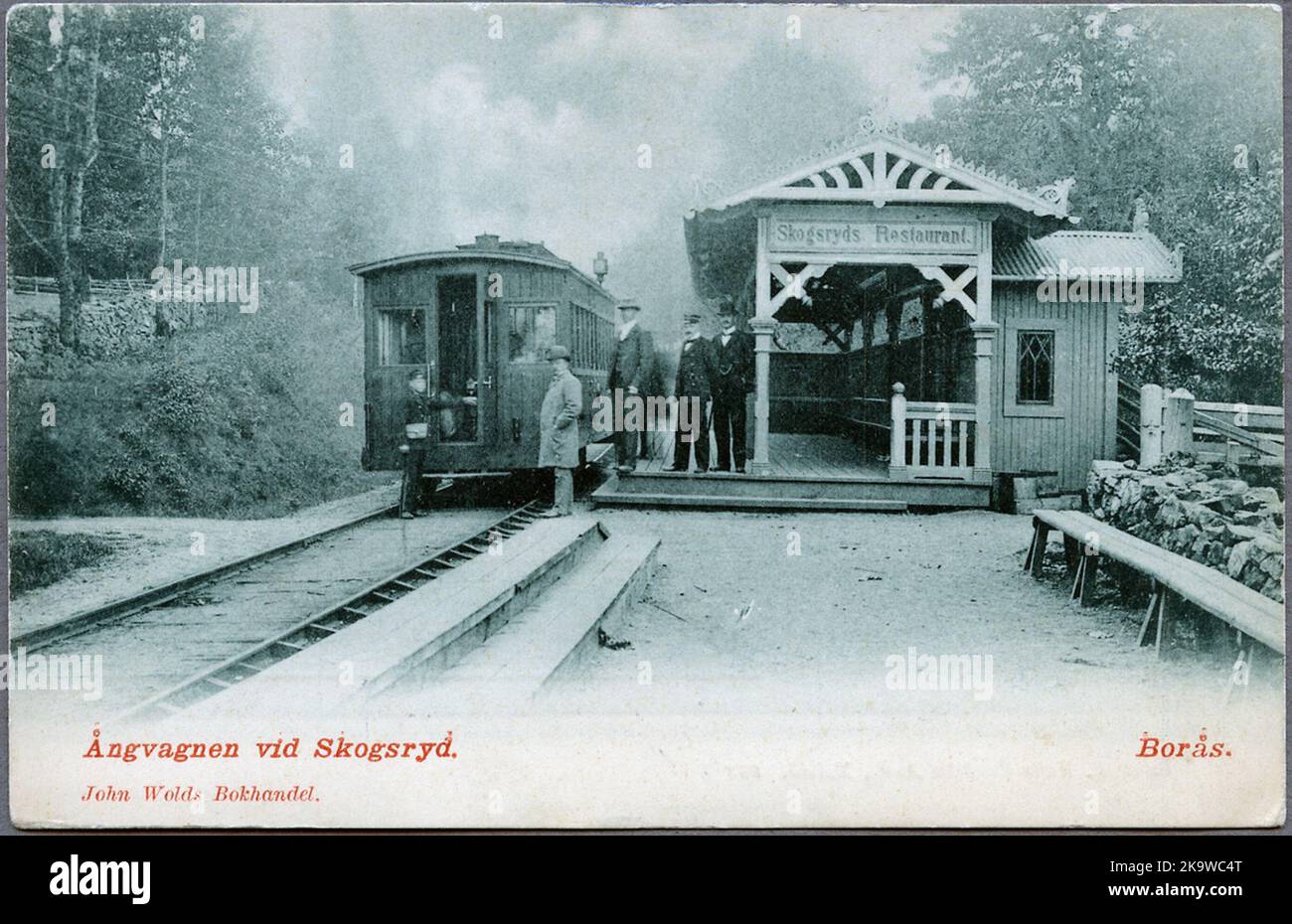 Steam locomotive and railcar of the museum railway hi-res stock ...