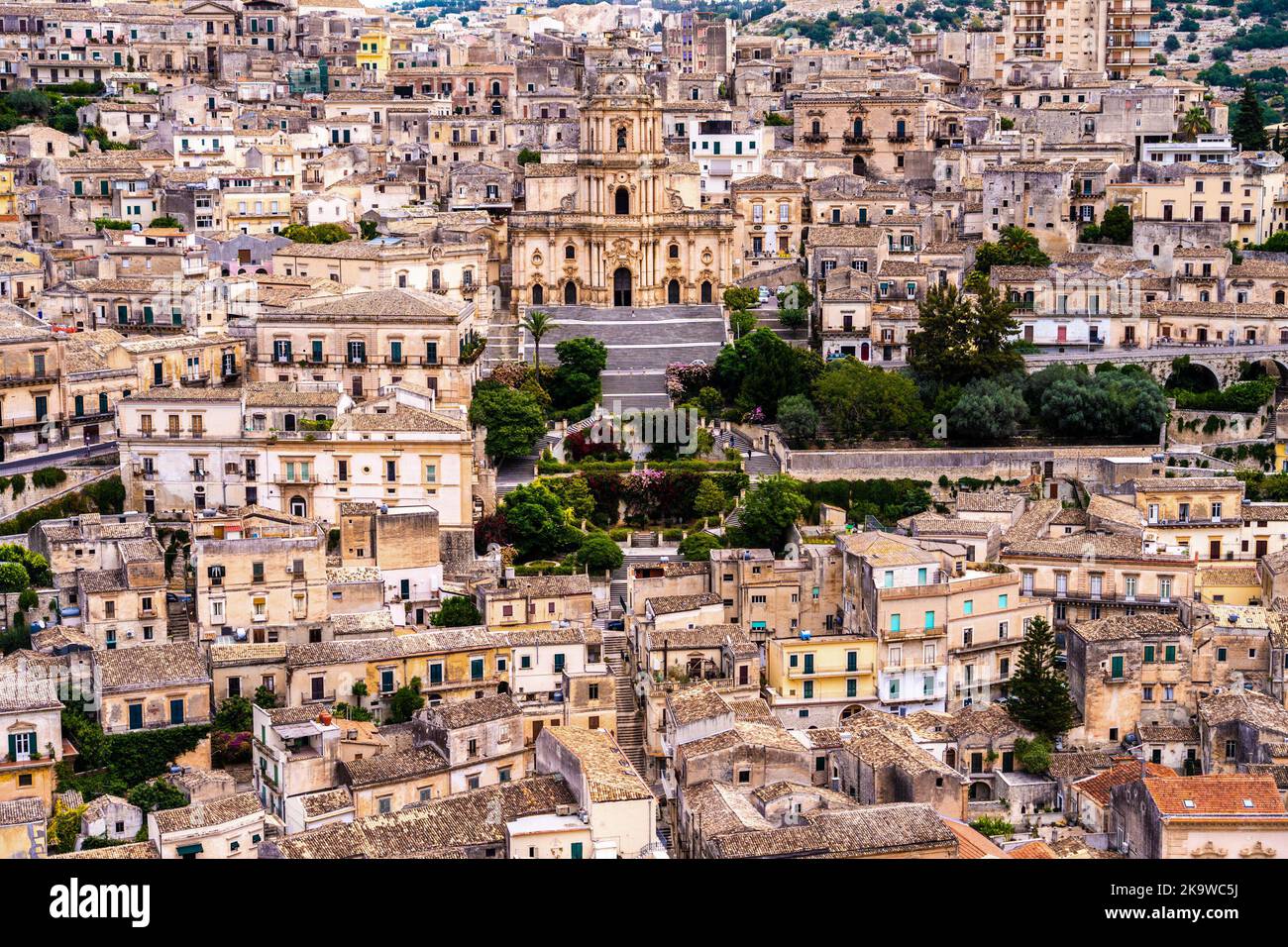 Modica, a city built on a hill, in the province of Ragusa, Sicily. The ...