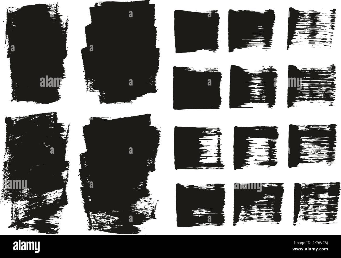 Flat Sponge Thick Artist Brush Short Background & Straight Lines Mix ...