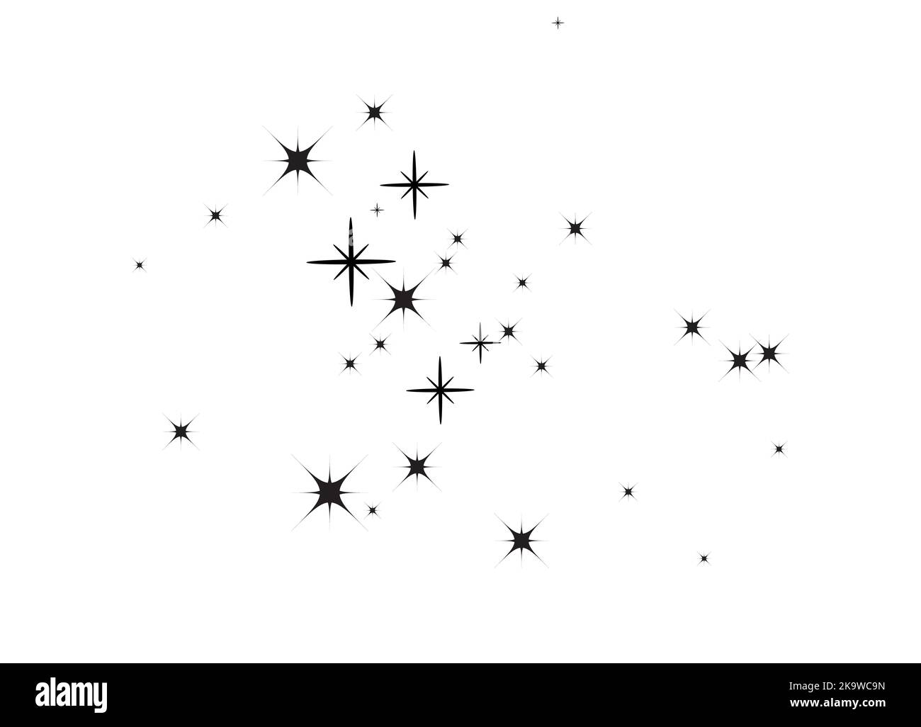 Fireworks star random source stream. Falling Star. Stars on a white ...