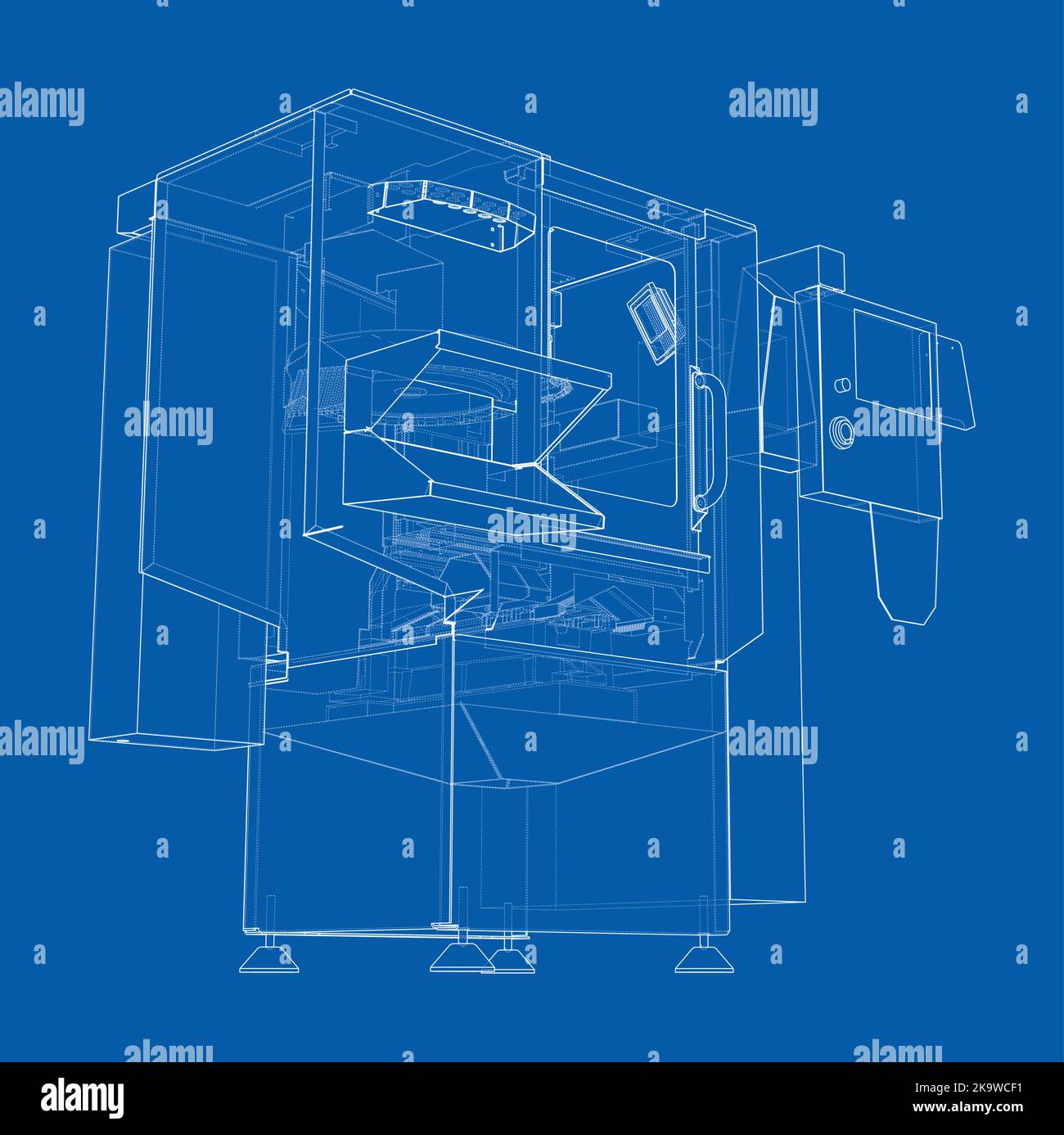 Metalworking CNC milling machine. Vector Stock Vector Image & Art - Alamy