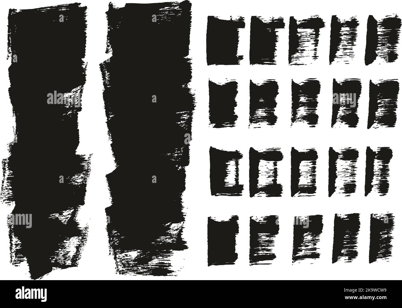 Flat Sponge Thick Artist Brush Short Background & Straight Lines Mix ...