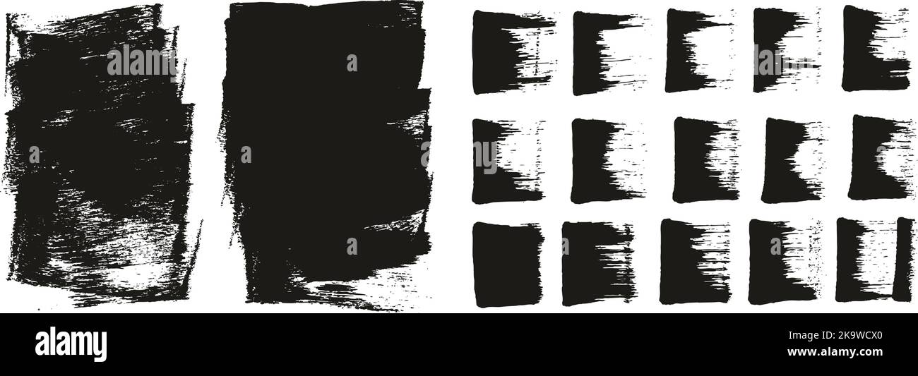 Flat Sponge Thick Artist Brush Short Background & Straight Lines Mix ...