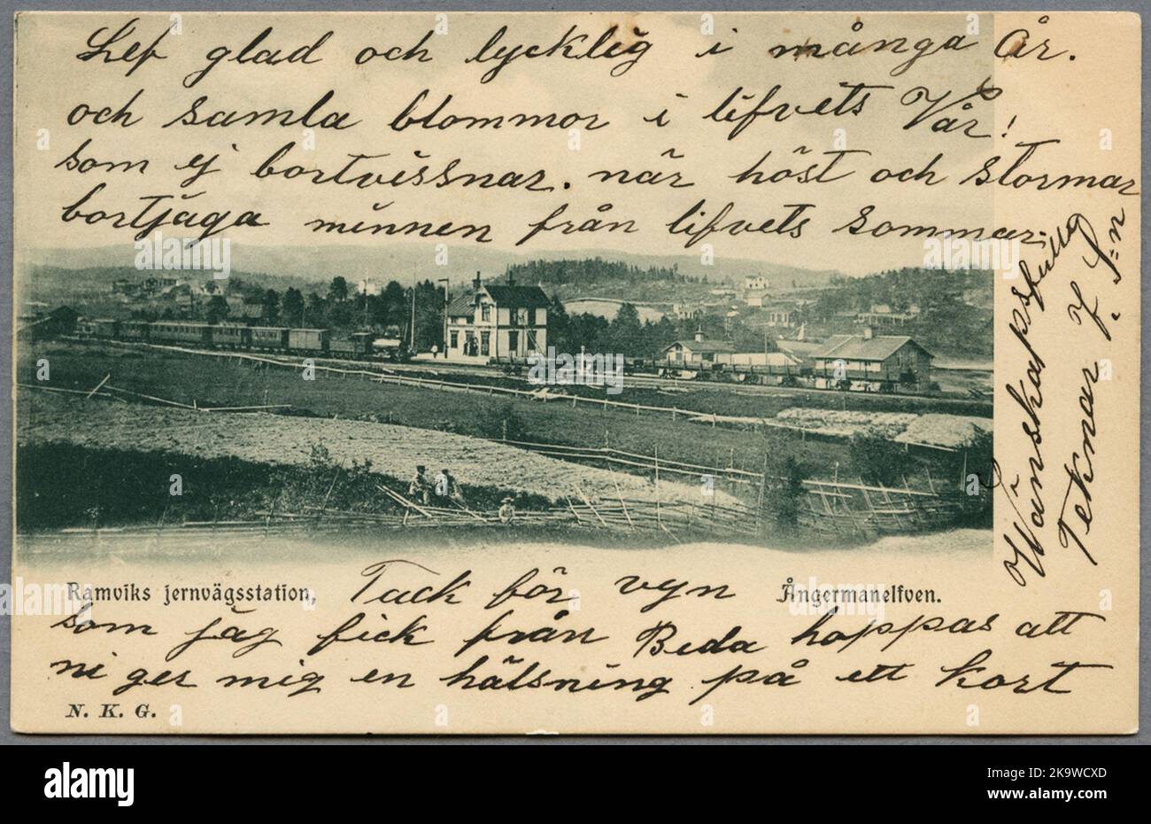 Ramvik's station area around the turn of the last century Stock Photo ...