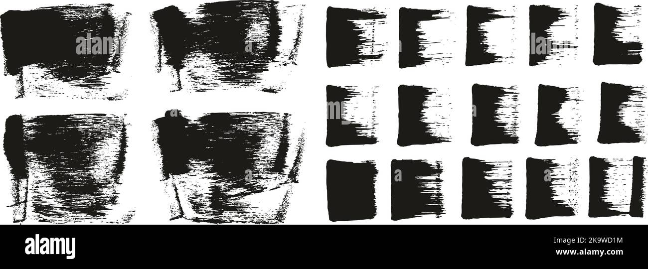 Flat Sponge Thick Artist Brush Short Background & Straight Lines Mix ...