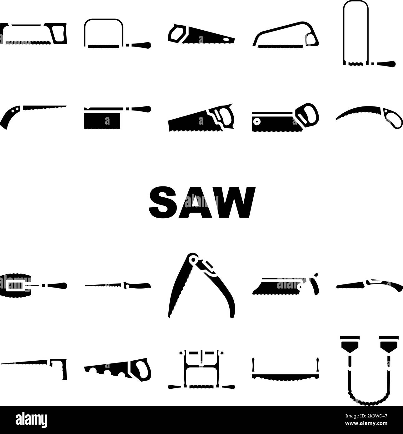 hand saw construction icons set vector Stock Vector Image & Art - Alamy