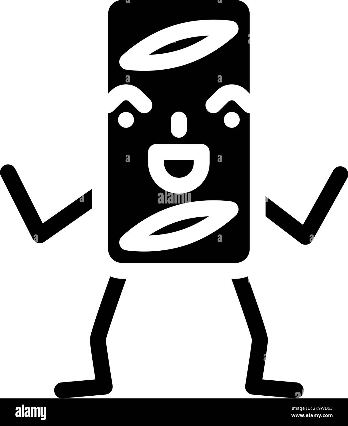 apple strudel dessert character glyph icon vector illustration Stock ...