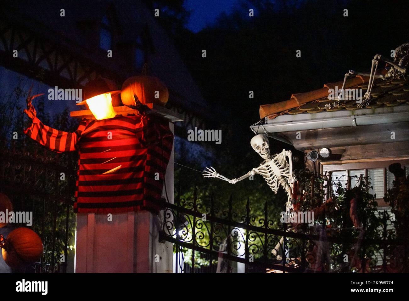 A house decorated with themes from the movie character of Freddy ...