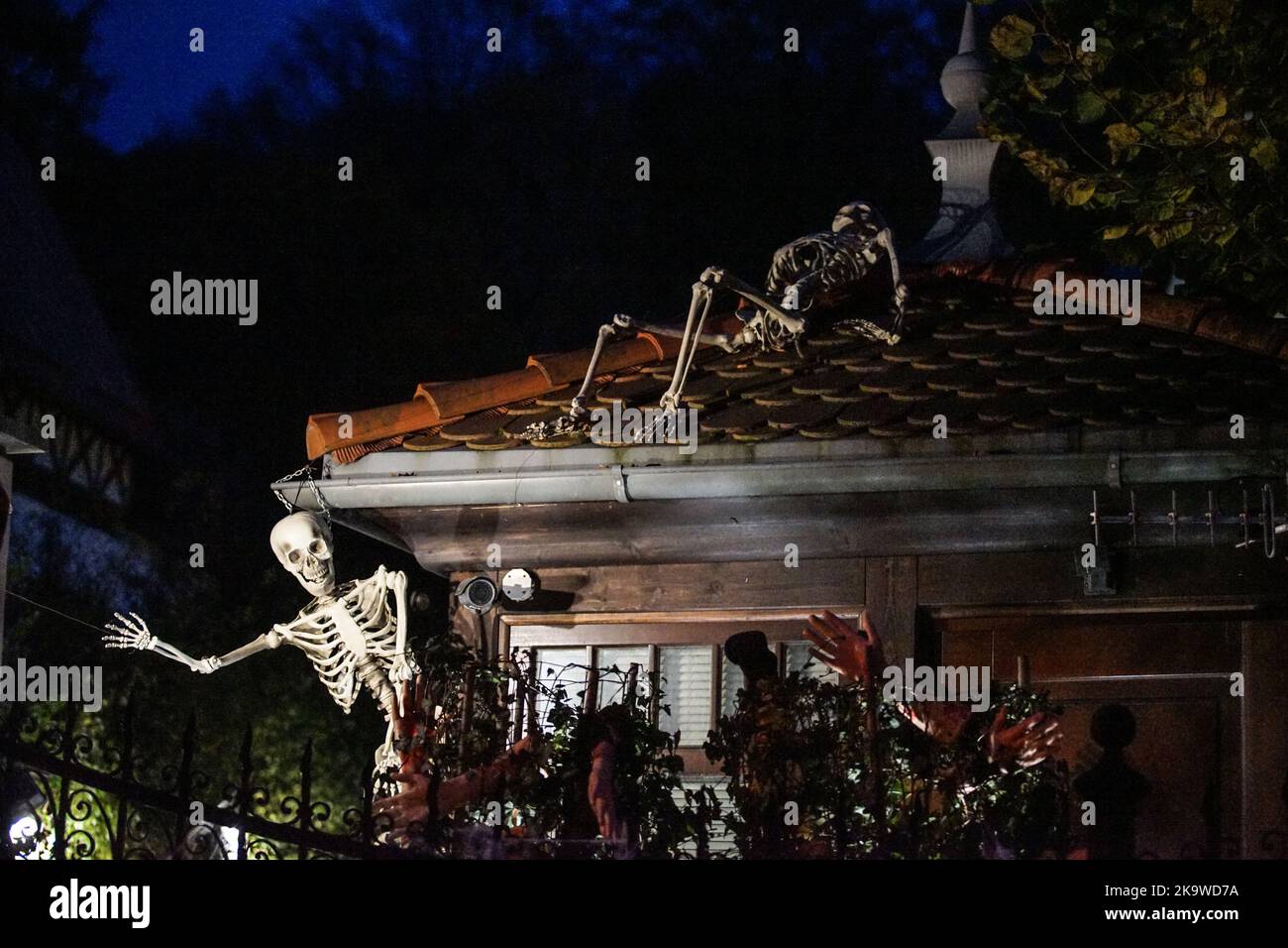 Gdansk, Poland. 29th Oct, 2022. A house decorated with themes from the ...