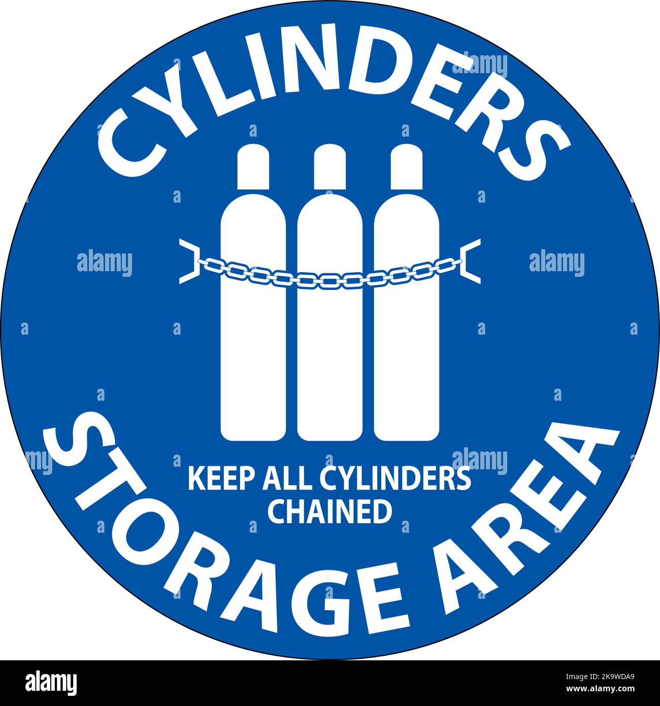 Floor Sign Cylinder Storage Area, Keep All Cylinders Chained Stock ...
