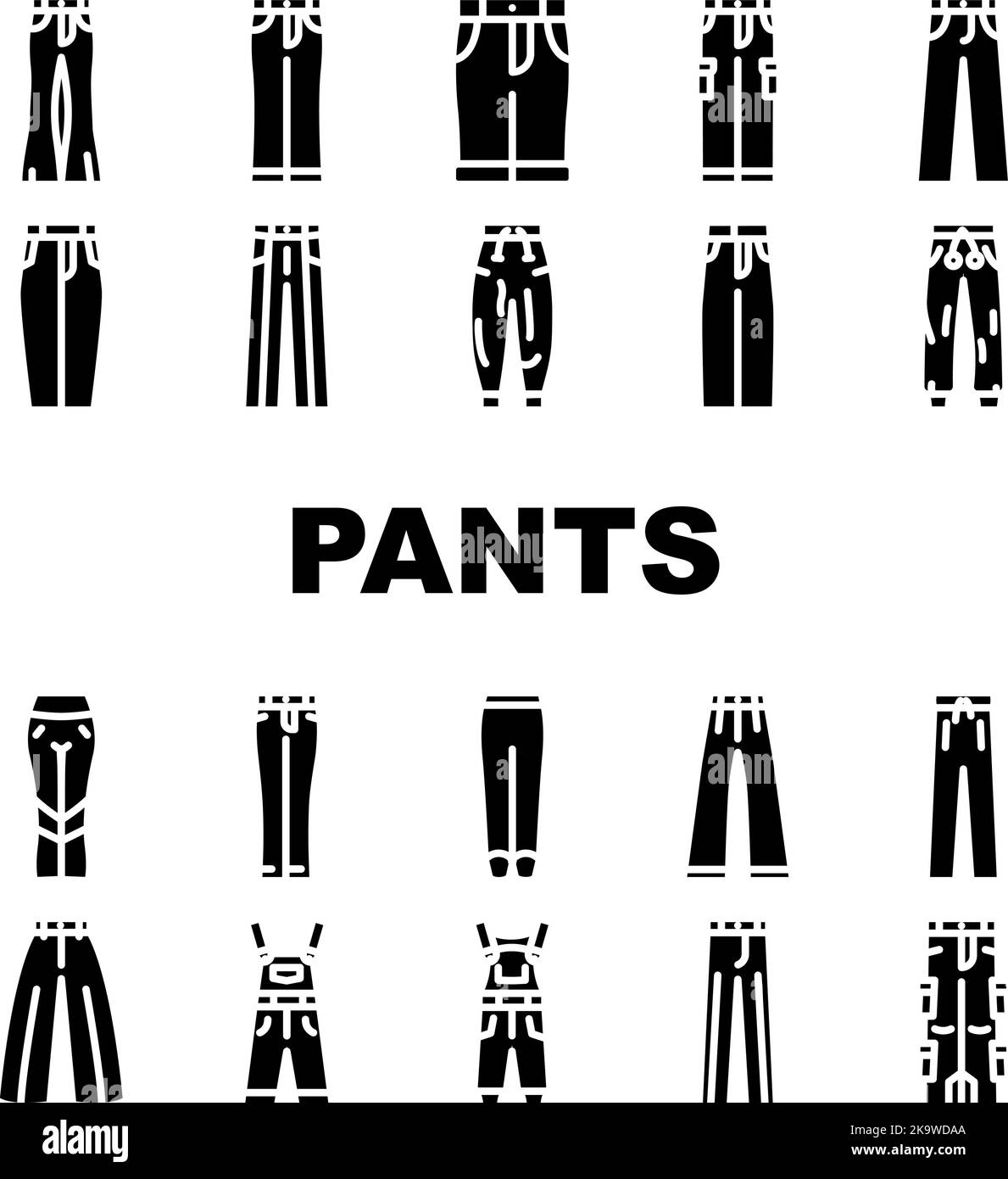 Cargo pants pants technical drawing Stock Vector Images - Alamy
